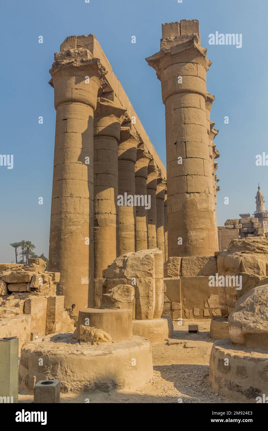 Grand Colonnade of the Luxor temple, Egypt Stock Photo - Alamy