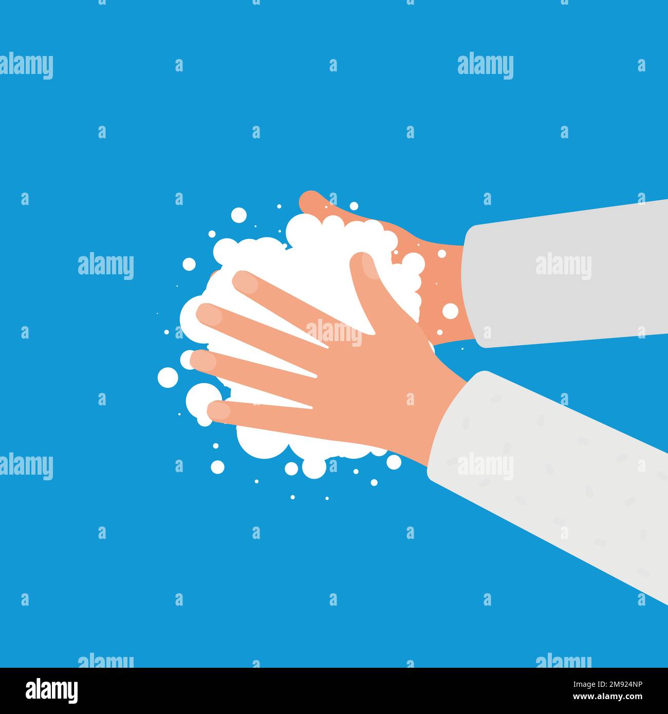 Washing hands with soap vector flat illustration. Hygiene concept eps ...