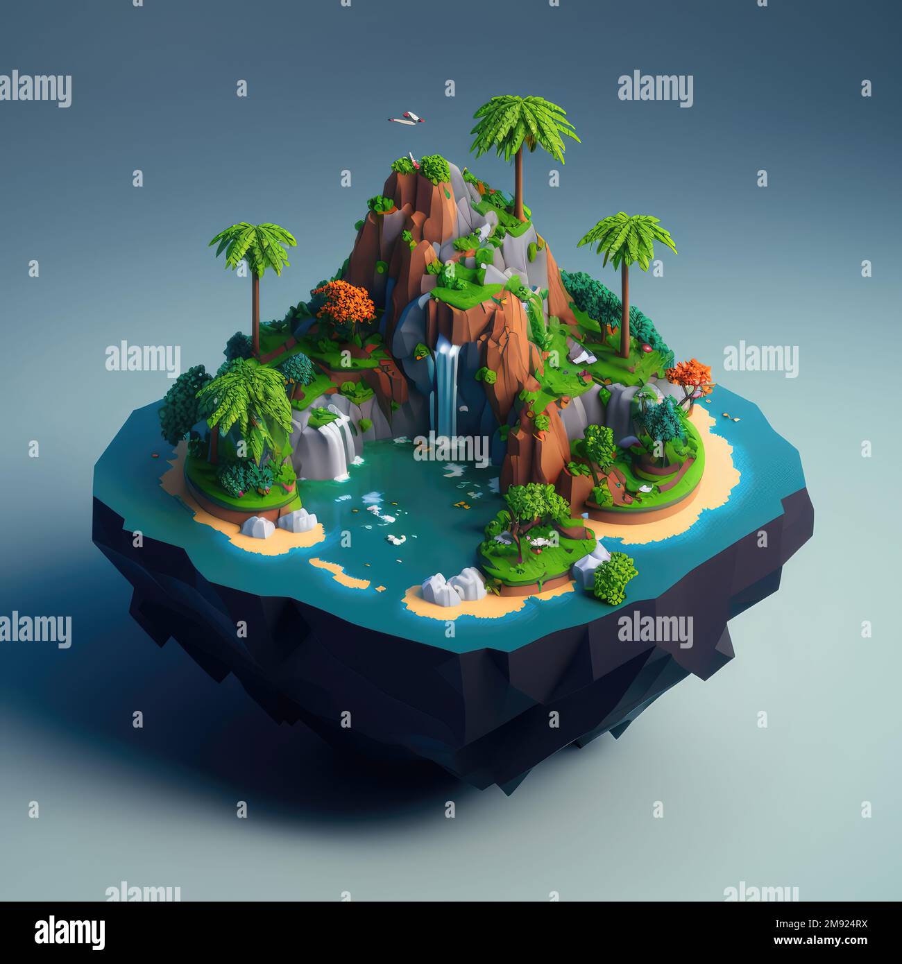 Mini island beach 3d Stock Photo - Alamy