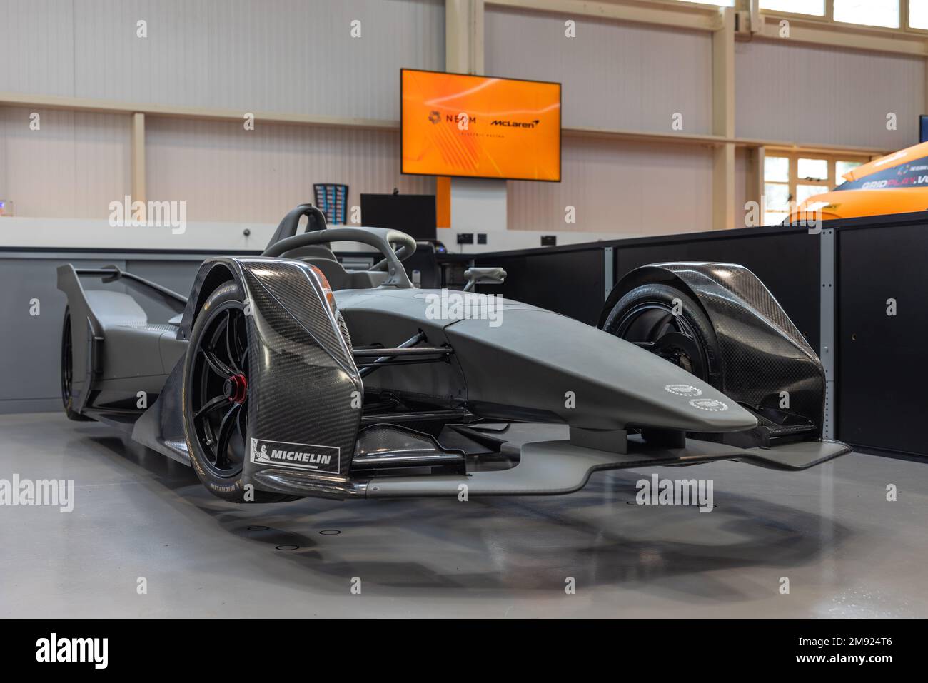 McLaren Formula E Racing Car, on display at the January Scramble held ...
