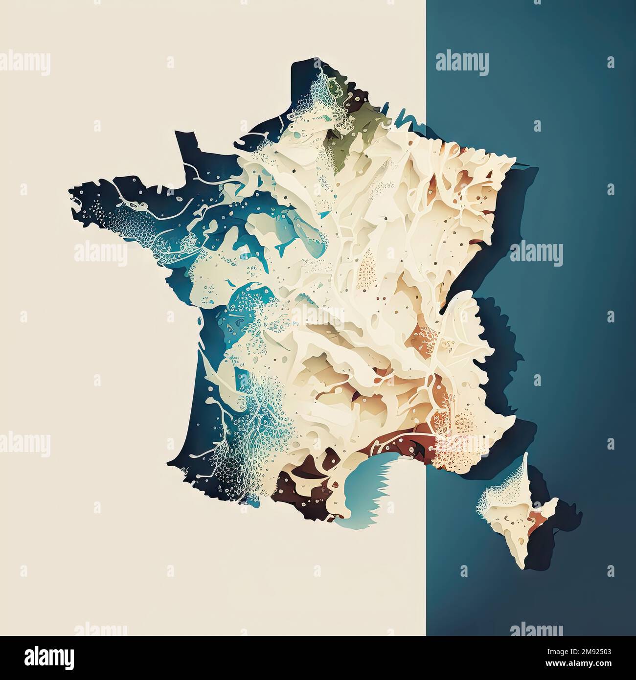France county map hi-res stock photography and images - Alamy