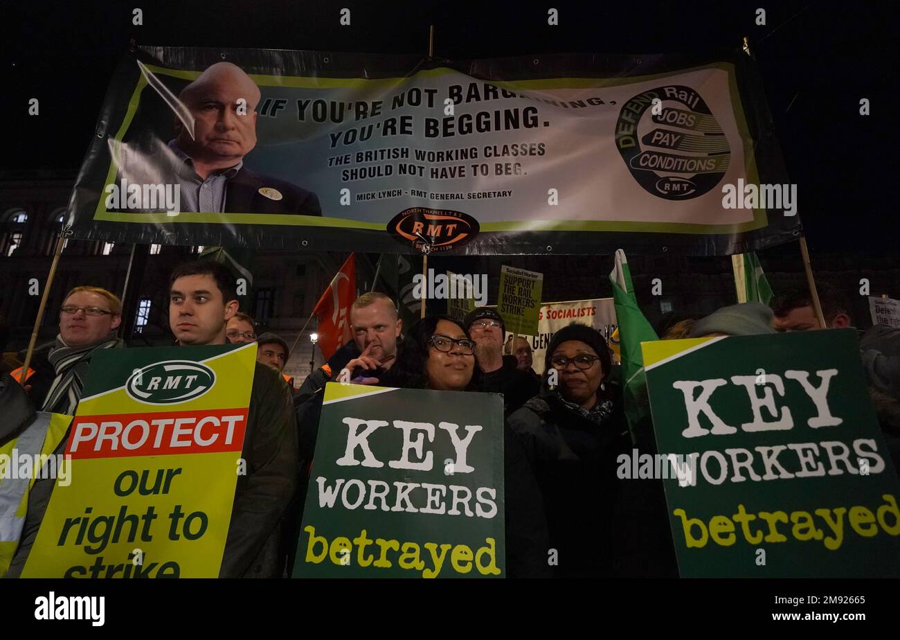 Minimum service levels during strikes bill protest hi-res stock ...