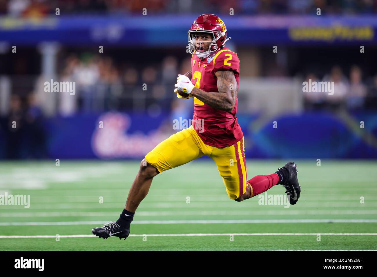 Southern California Trojans wide receiver Brenden Rice (2) turns up ...