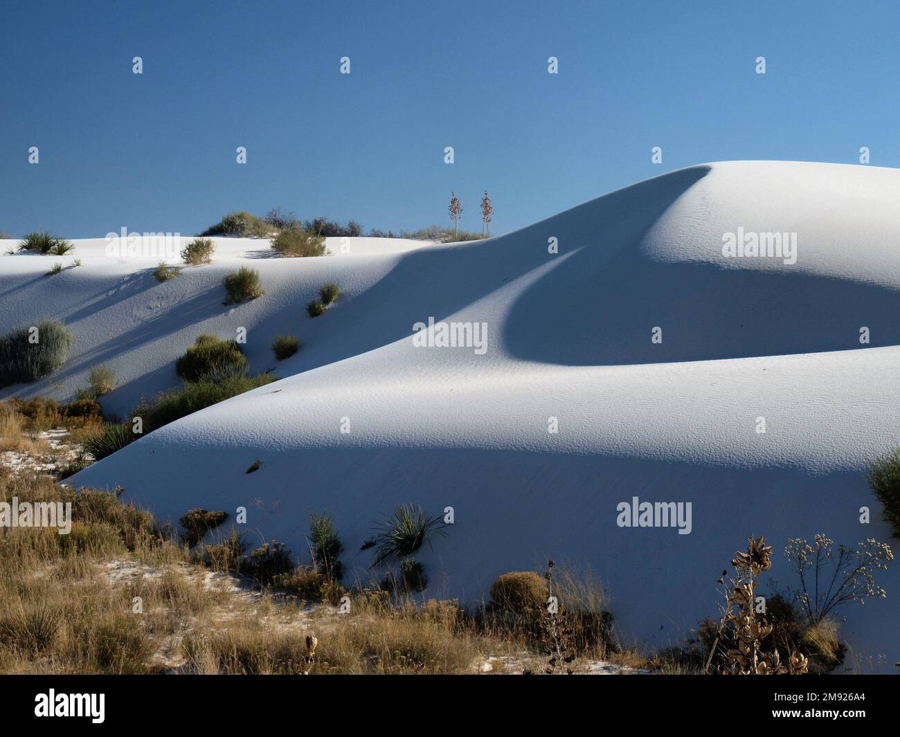 Dunes and shadows at White Sands National Park ,New Mexico Stock Photo ...