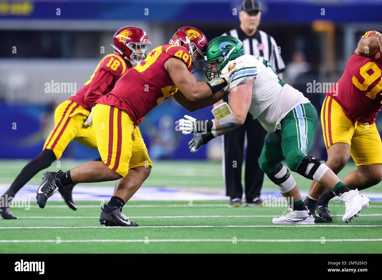 Southern California Trojans defensive lineman Tuli Tuipulotu (49) takes ...