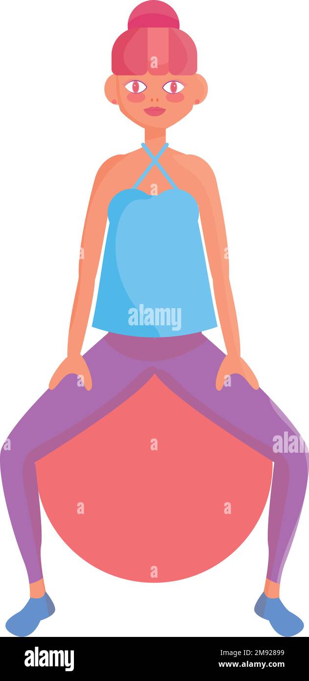 Cute girl character doing yoga exercises Vector Stock Vector Image ...