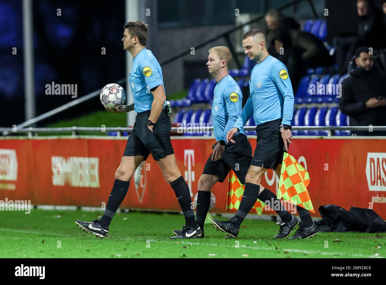 UTRECHT, NETHERLANDS - JANUARY 16: referee Jesse Rozendal, assistant ...