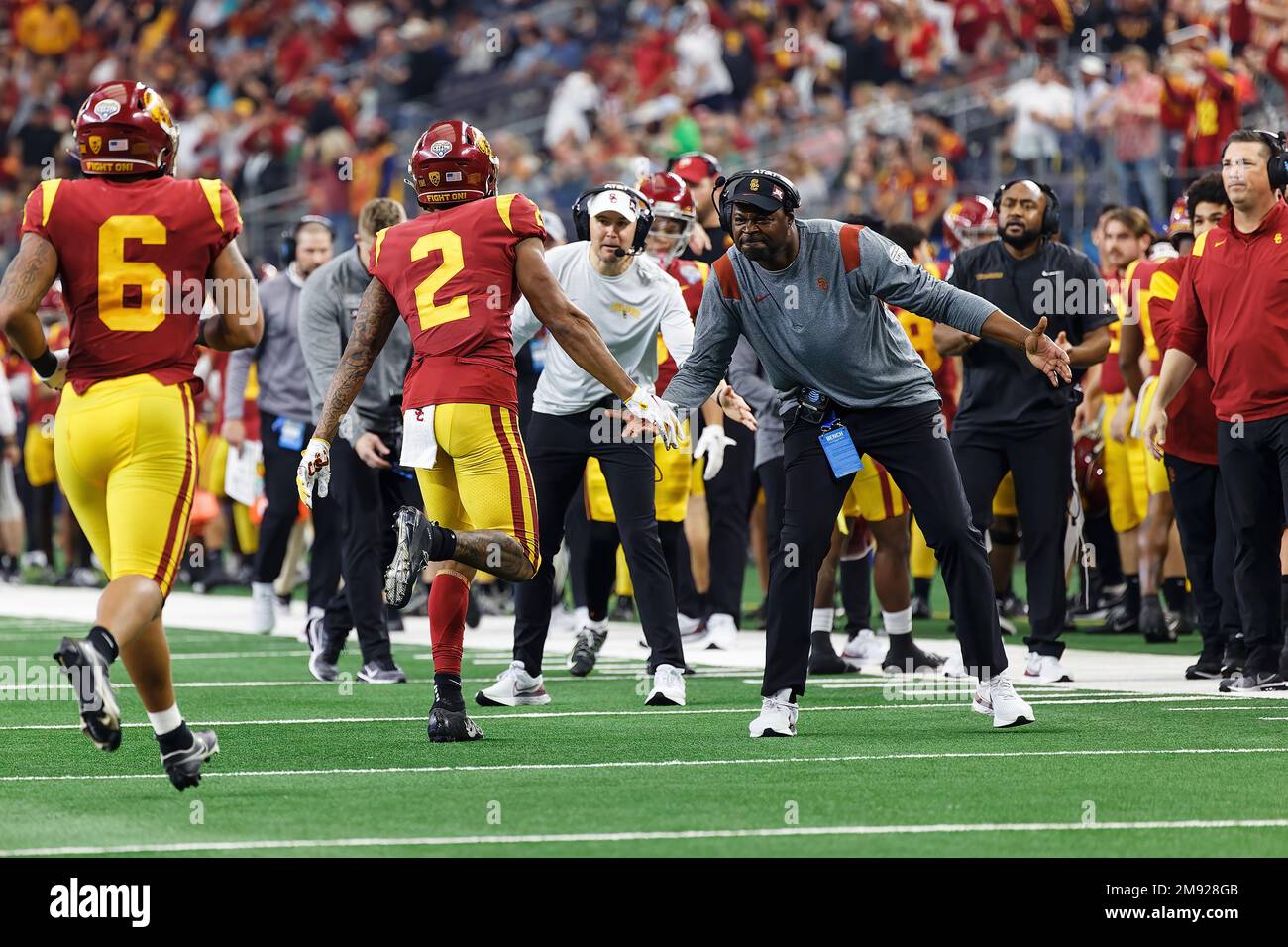 Southern California Trojans wide receiver coach Dennis Simmons low ...