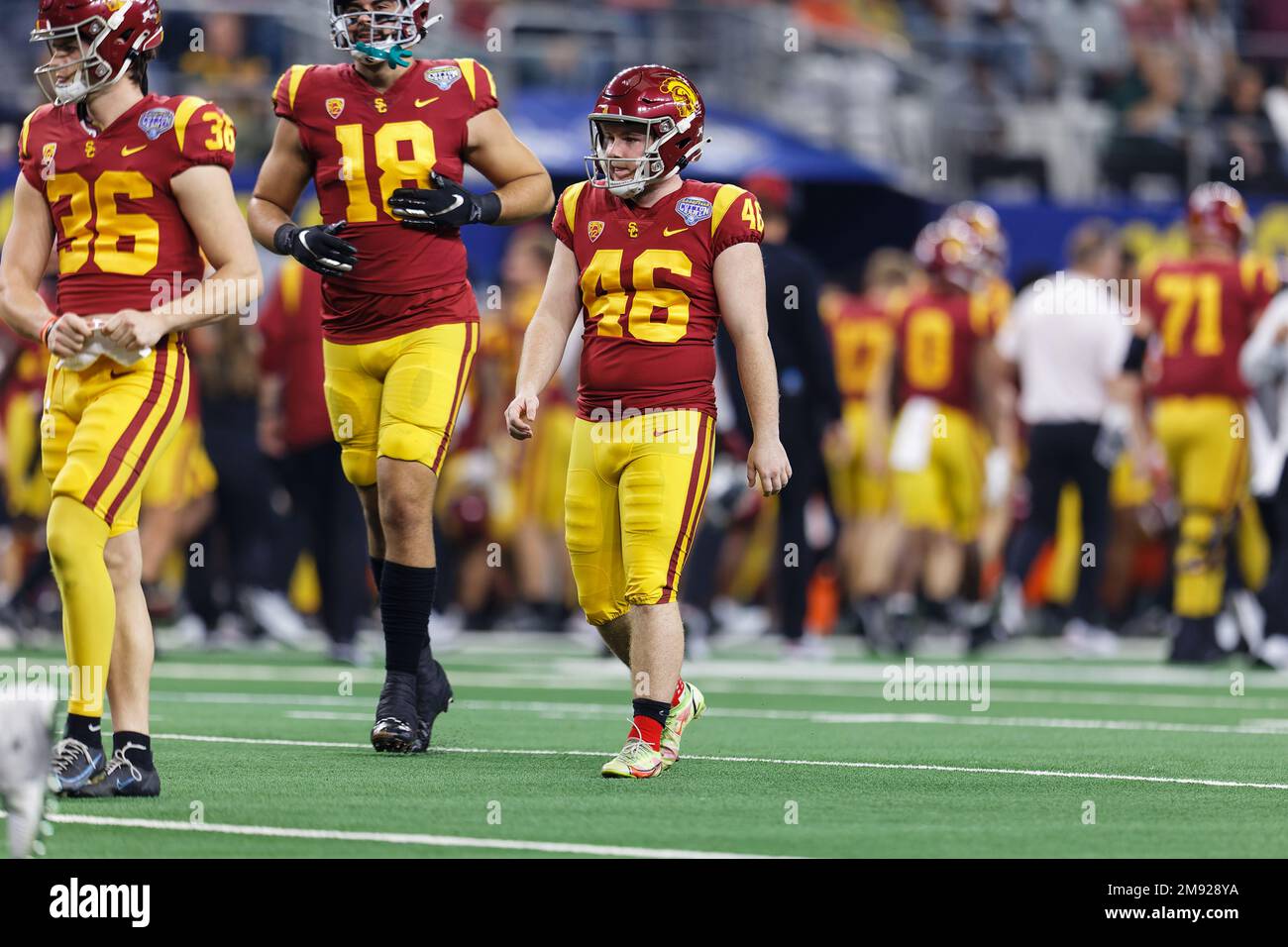 Southern California Trojans place kicker Denis Lynch (46) comes on the ...