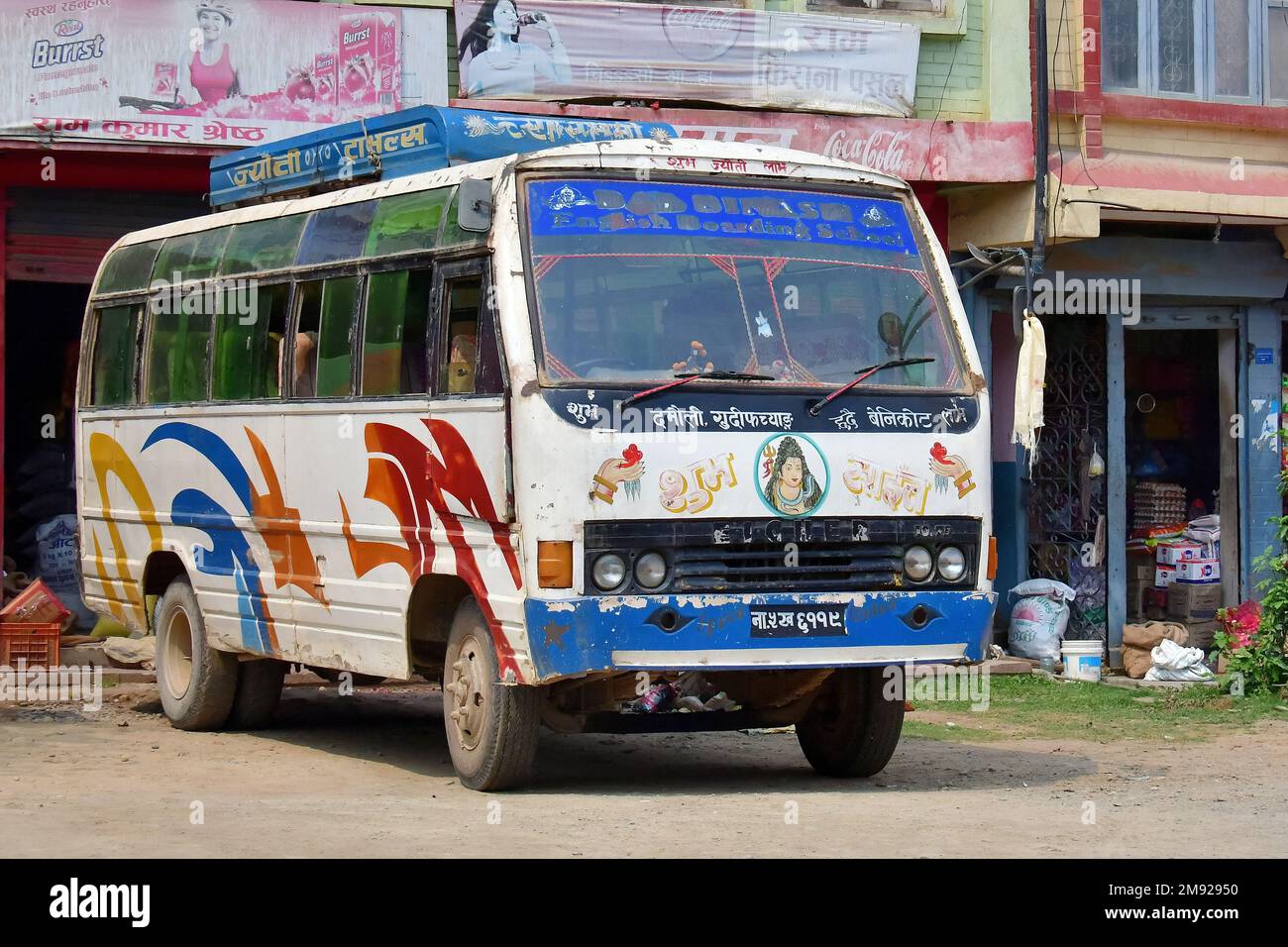 Local bus, Nepal, Asia Stock Photo - Alamy