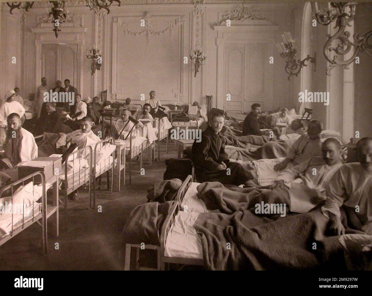 The wounded Russian soldiers in the ward of the infirmary named after ...