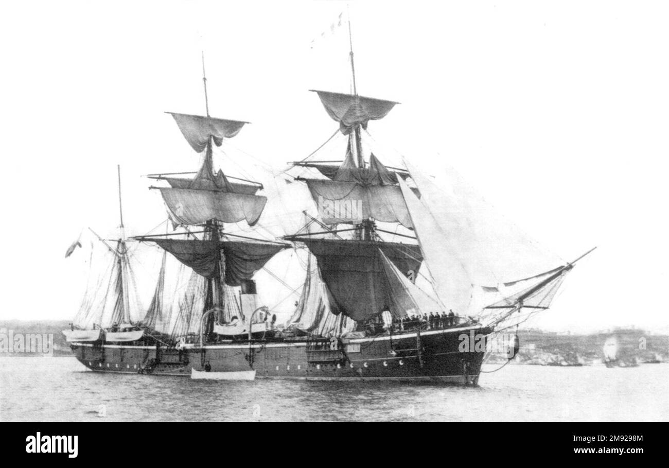 Imperial Russian Navy Screw clipper Vestnik. ca. 1887-1906 Stock Photo ...