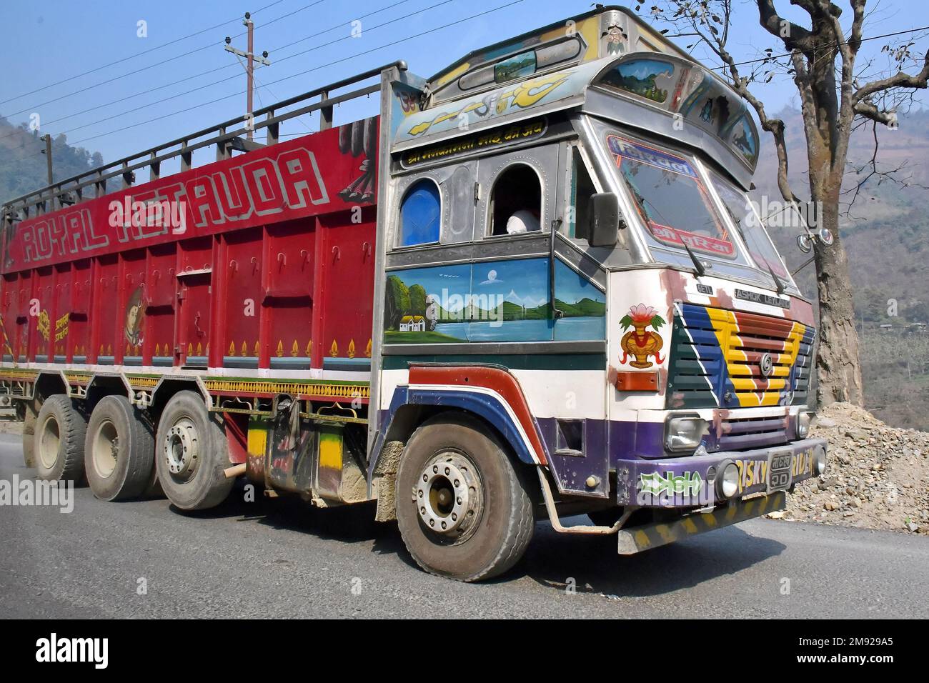 Colourful decorated truck, Nepal, Asia Stock Photo - Alamy