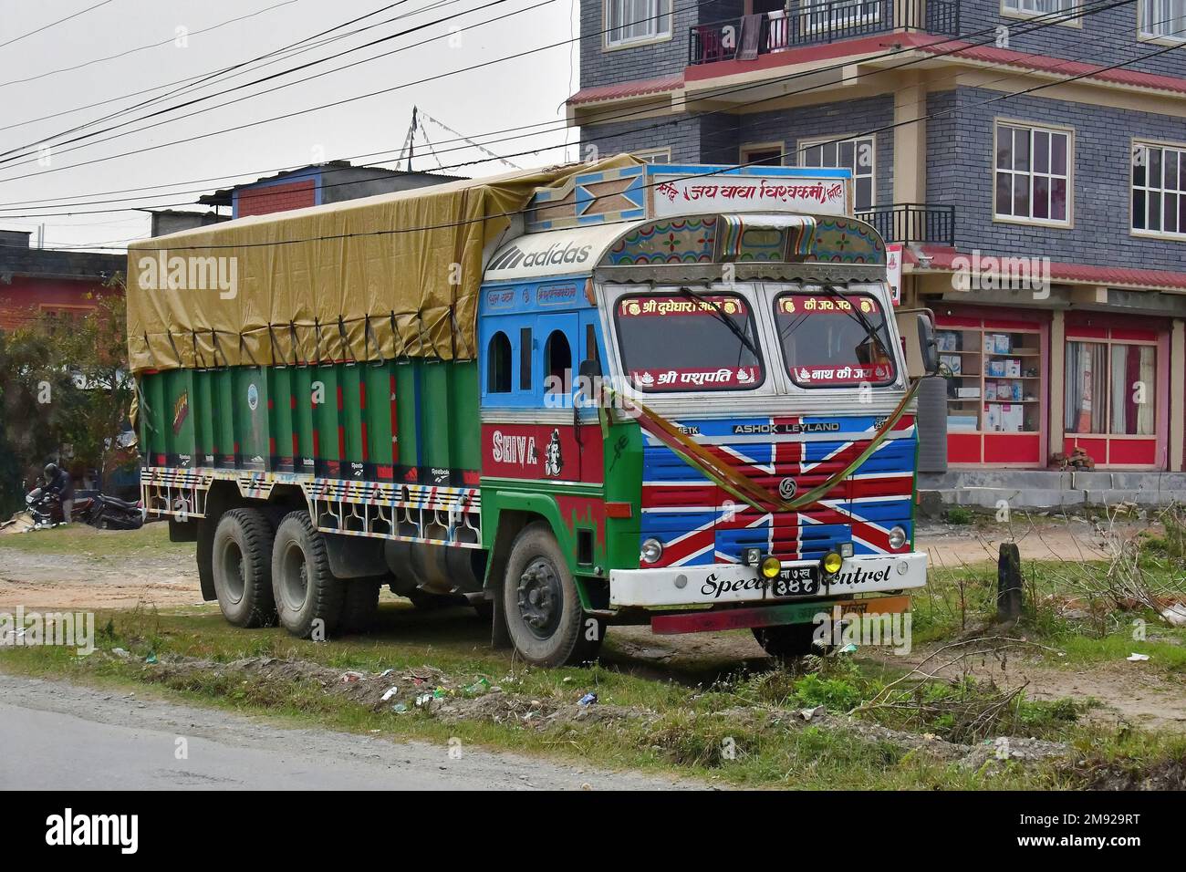 Colourful decorated truck, Nepal, Asia Stock Photo - Alamy
