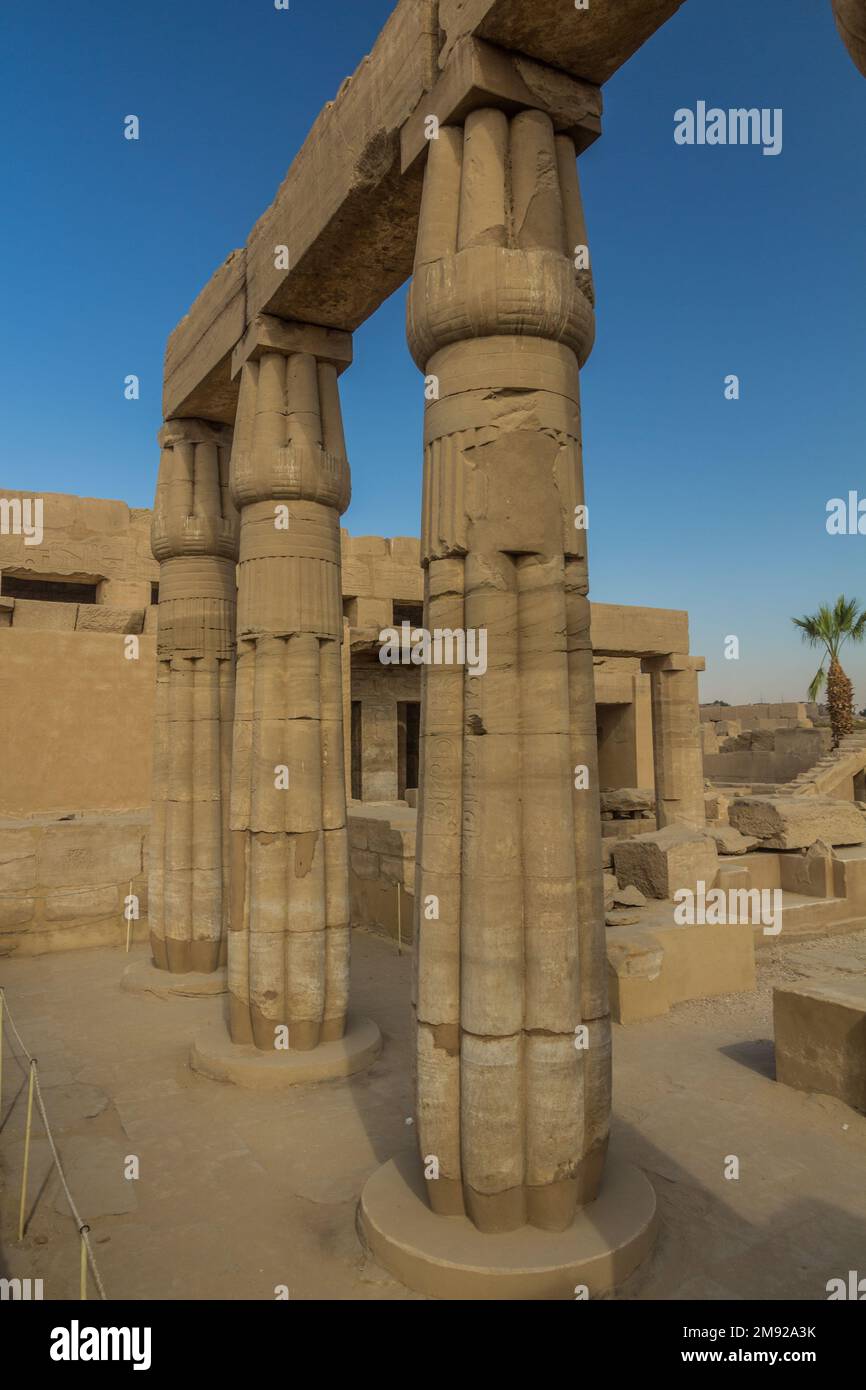 Columns of the Festival Hall of Thutmose III in the Karnak Temple ...
