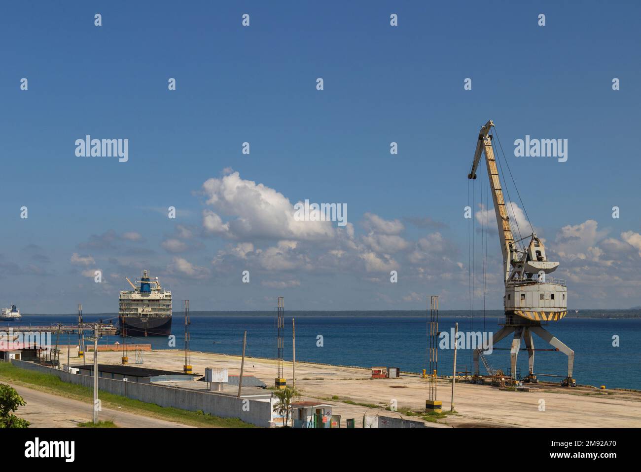 A daytime view of an oil tanker in a port of Matanzas, Cuba Stock Photo ...