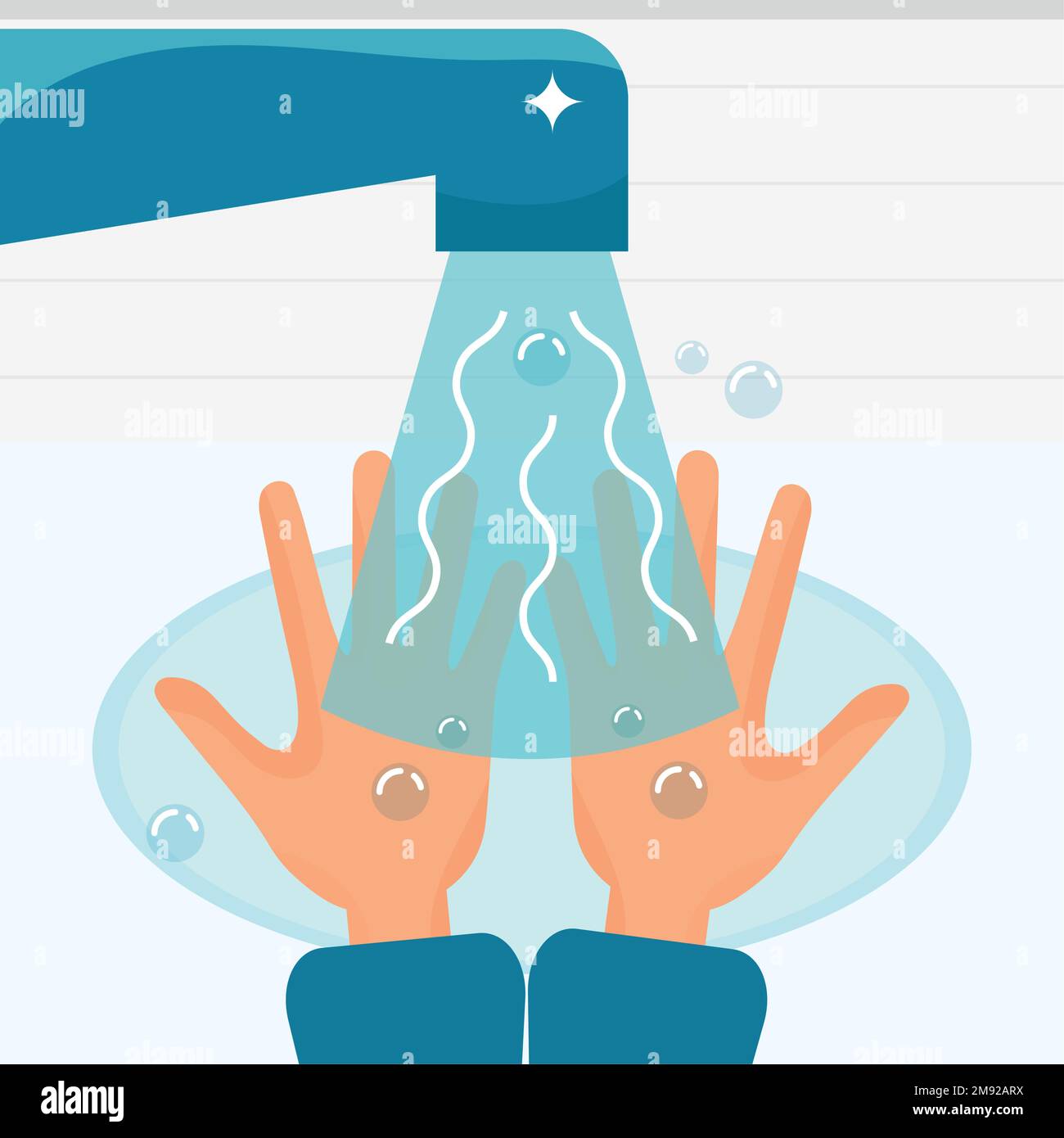 Pair of hands being washed self care Vector Stock Vector Image & Art ...