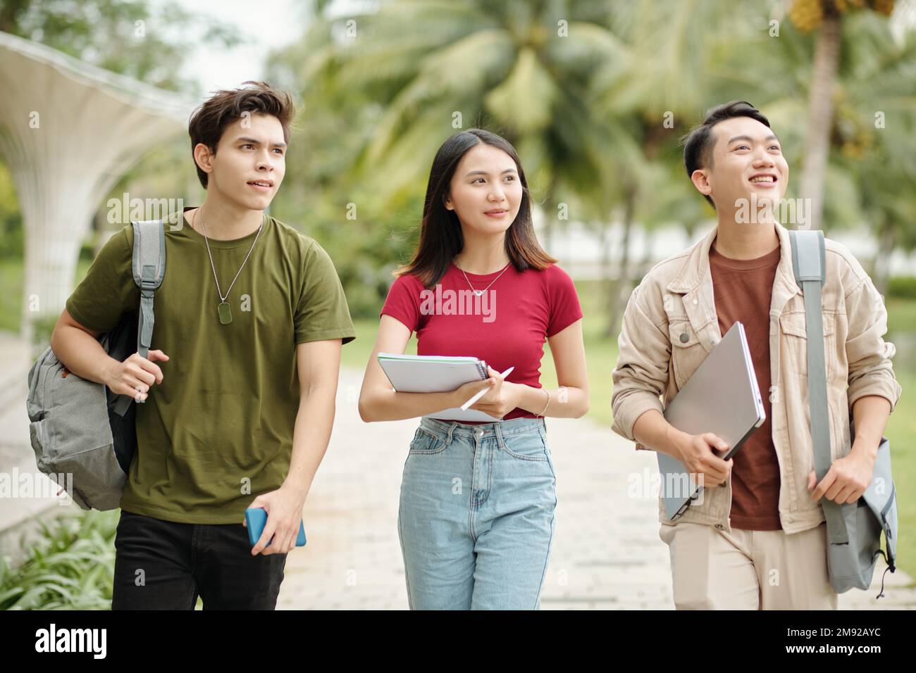 Group young students around laptop hi-res stock photography and images ...
