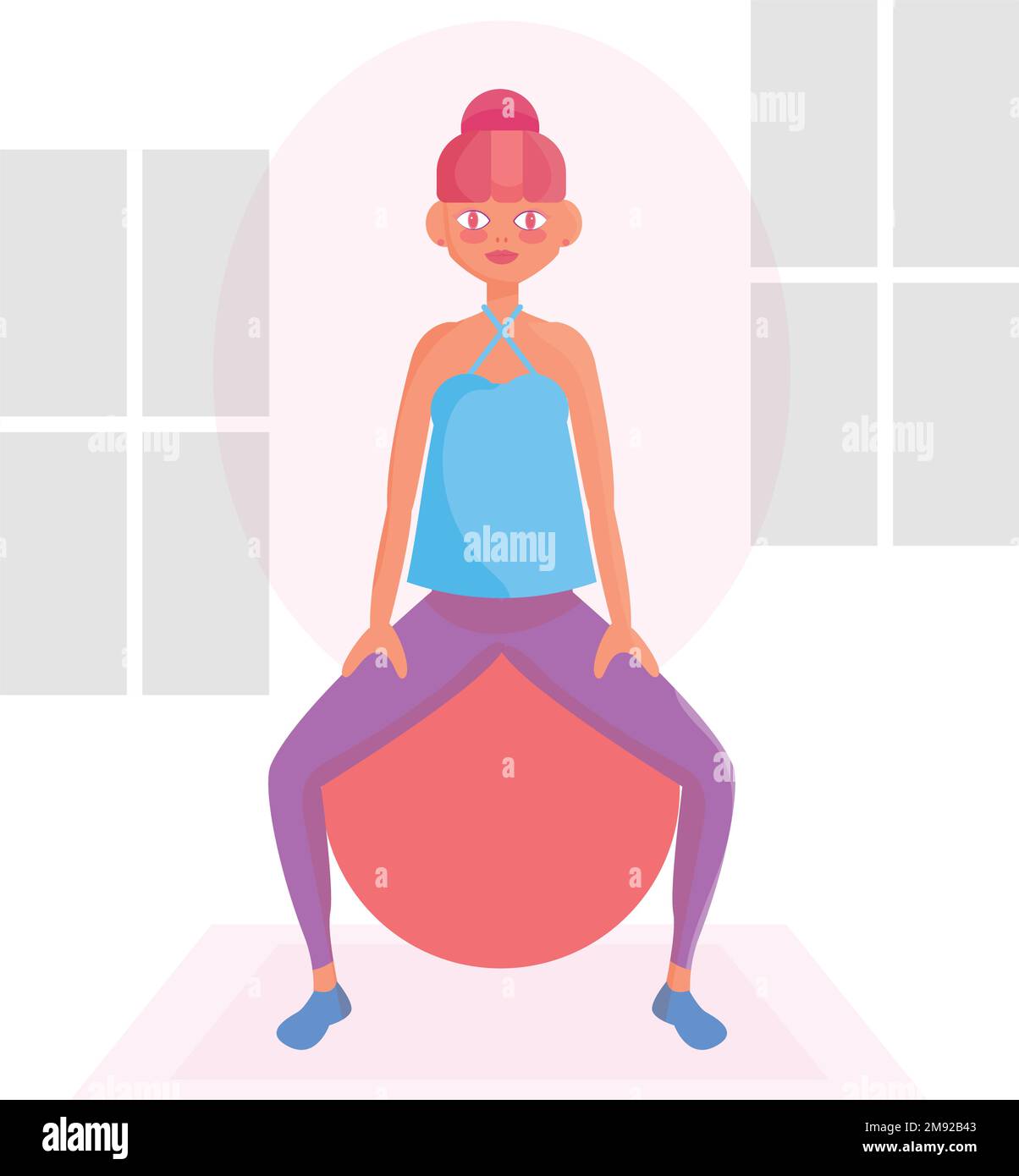Happy girl character doing exercise Healthy lifestyle Vector Stock ...