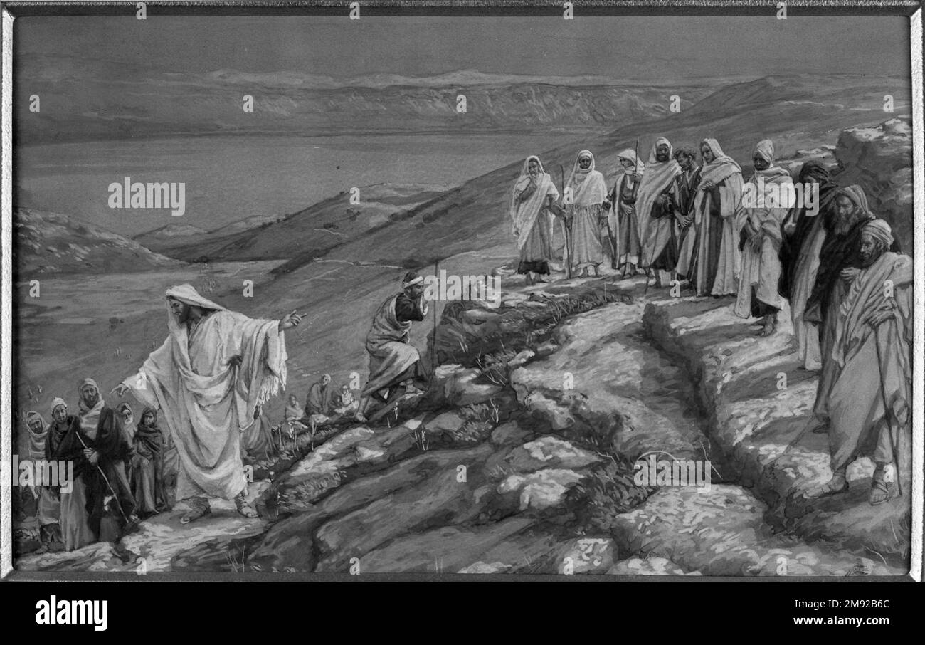 Painting of jesus and the twelve apostles Black and White Stock Photos ...