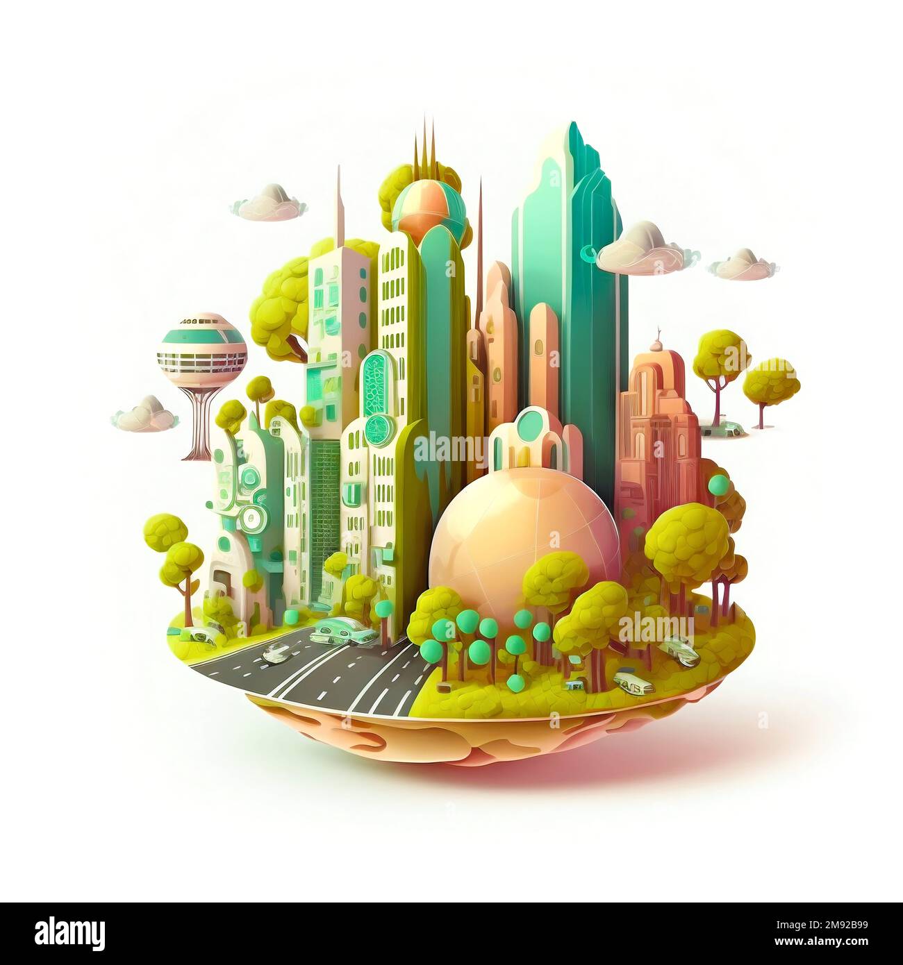 Future town cartoon Cut Out Stock Images & Pictures - Alamy