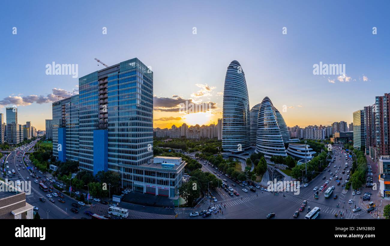 Beijing sunset city aerial hi-res stock photography and images - Alamy