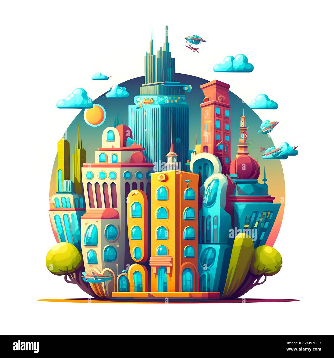 Cartoon city street Cut Out Stock Images & Pictures - Alamy