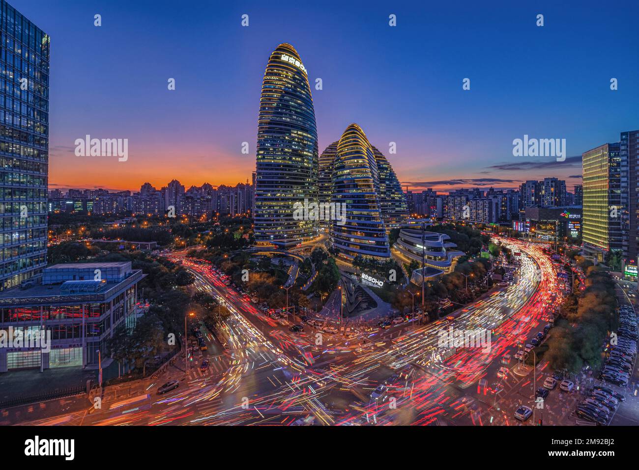 Beijing city at night Stock Photo - Alamy