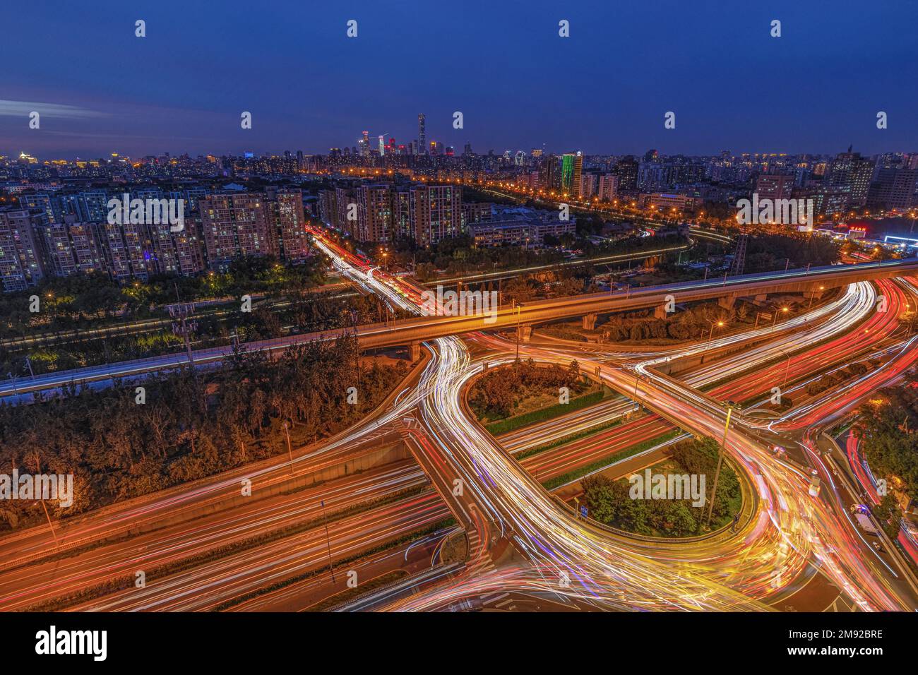 Beijing city at night Stock Photo - Alamy