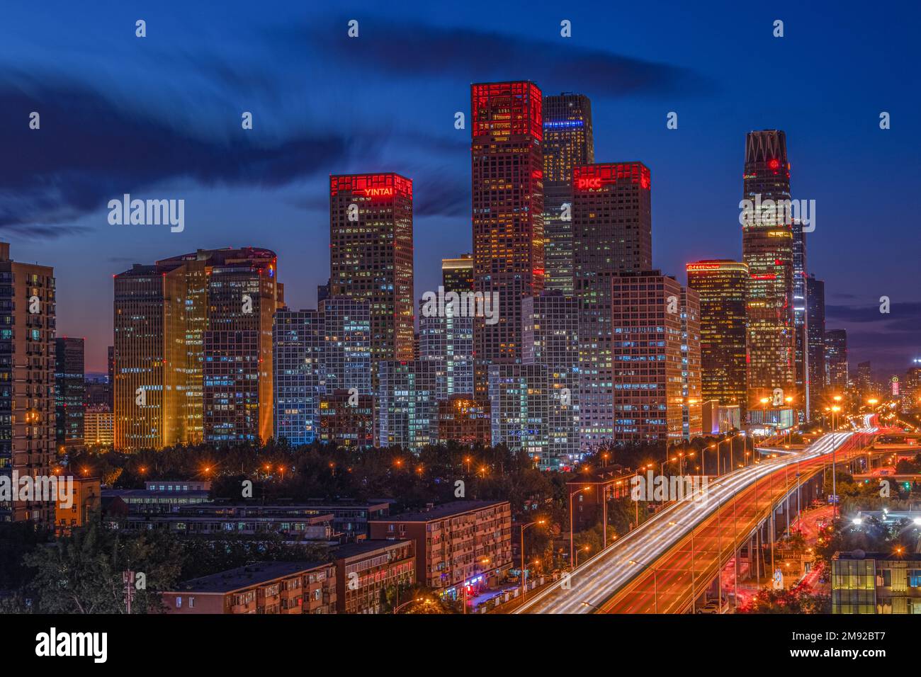 Beijing city at night Stock Photo - Alamy