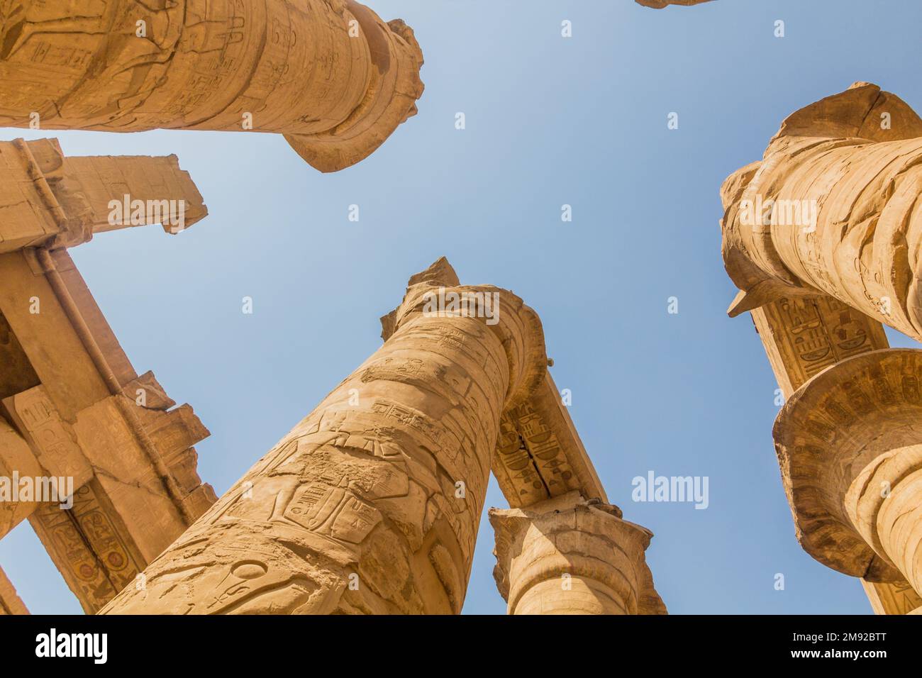 Columns of the Great Hypostyle Hall in the Amun Temple enclosure in ...