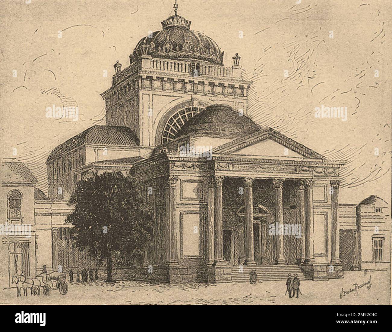 The Great Synagogue in Warsaw. Illustration from Brockhaus and Efron ...