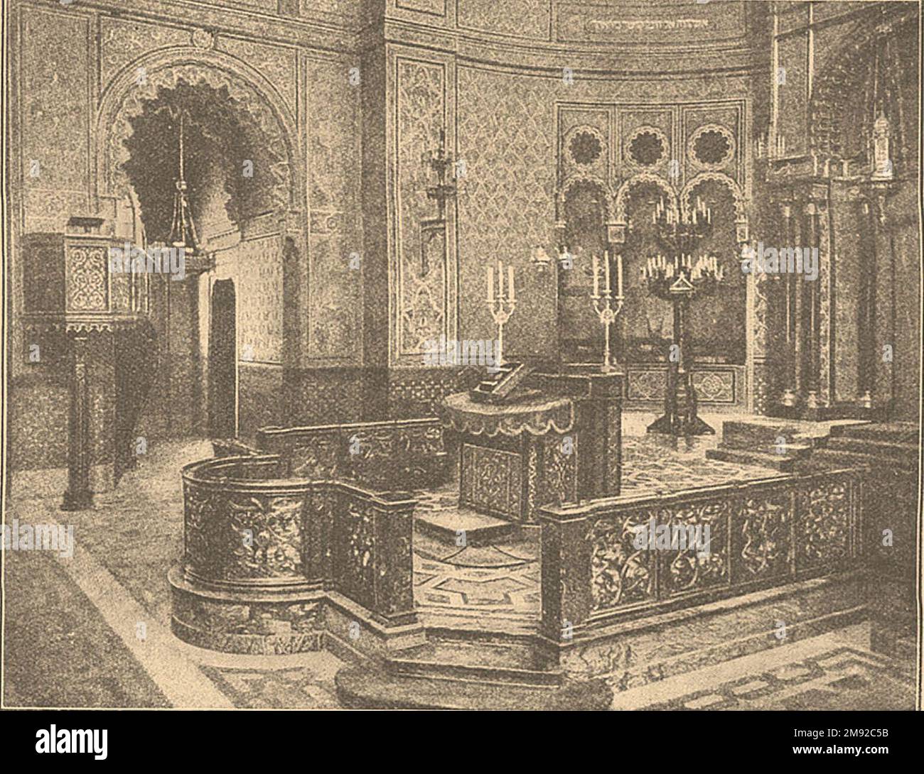 Almemar of the Florentine Synagogue. Illustration from Brockhaus and ...