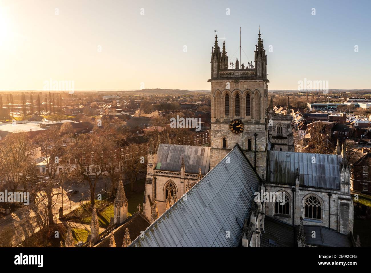 SELBY, NORTH YORKSHIRE, UK - JANUARY 16, 2023. An aerial view of the ...