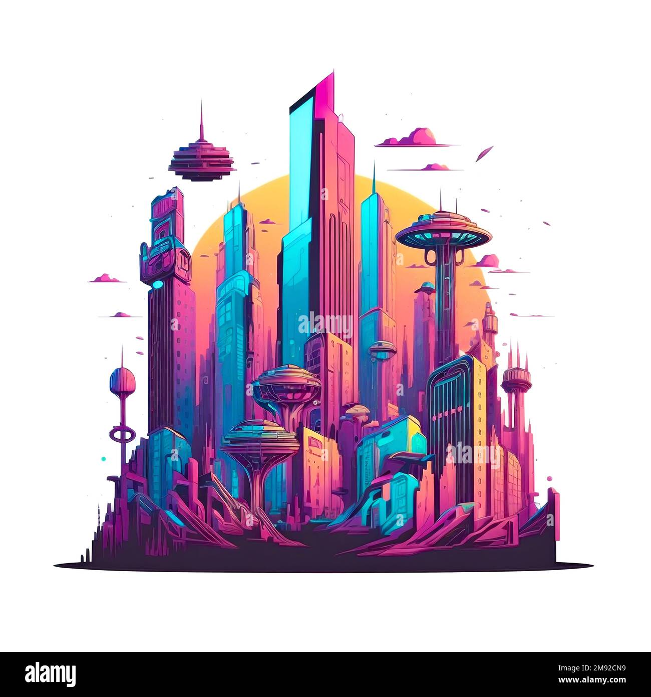 Cyberpunk building Cut Out Stock Images & Pictures - Alamy