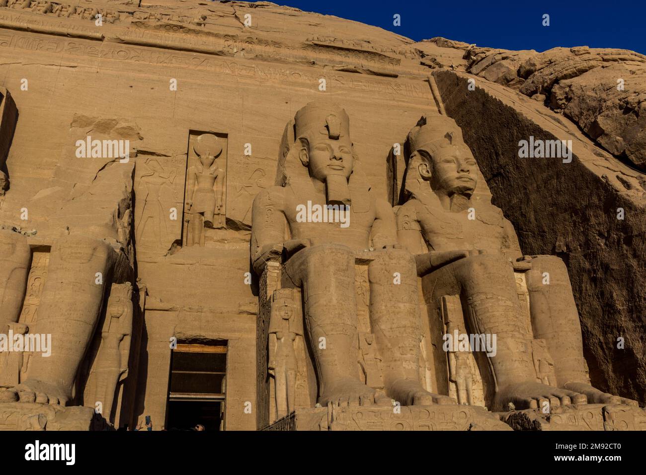 Ramesses II statues at the Great Temple of Ramesses II in Abu Simbel ...