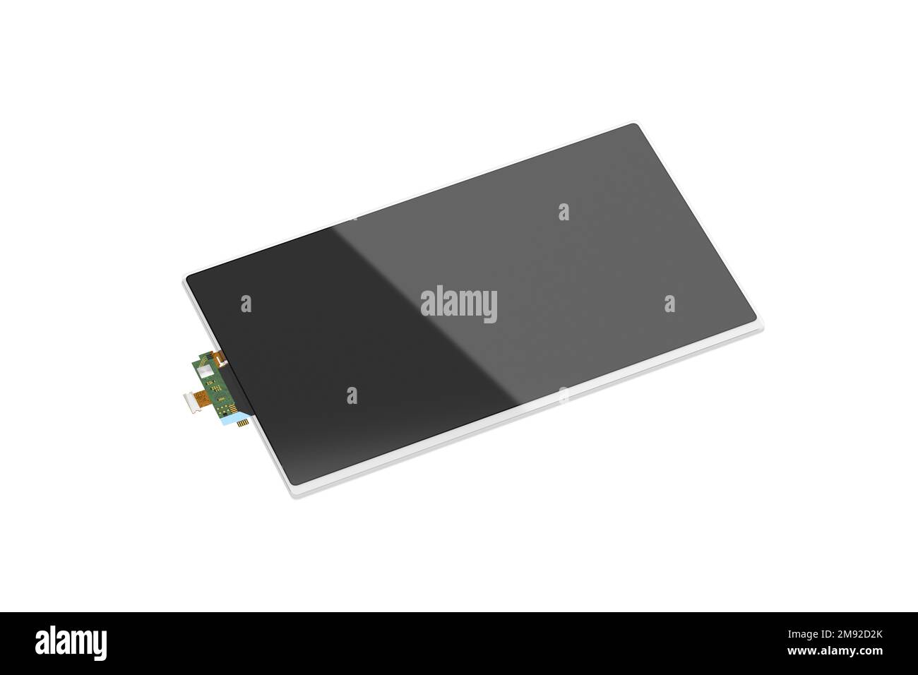 Blank black flexible horizontal rectangular display mockup, isolated ...