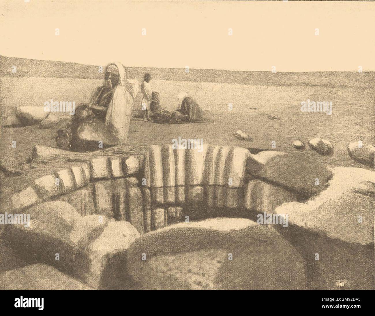 Cisterns of Beersheba. Illustration from Brockhaus and Efron Jewish ...