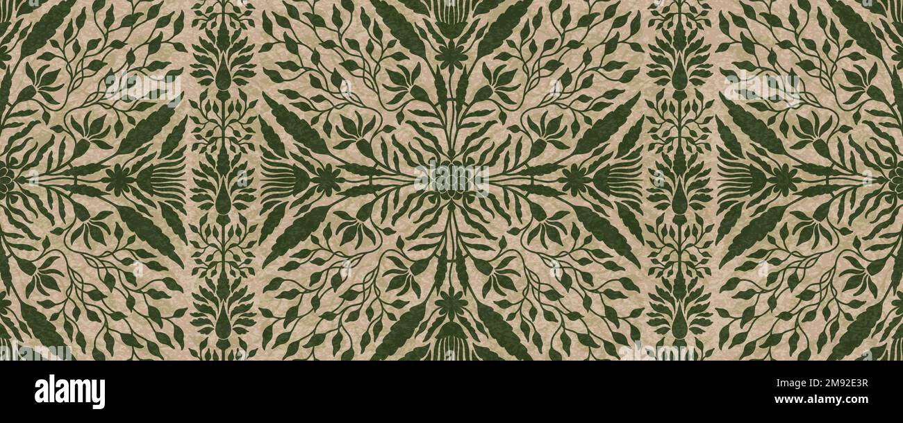 Traditional historical ethnic Mughal Indian ornament. Floral natural ...