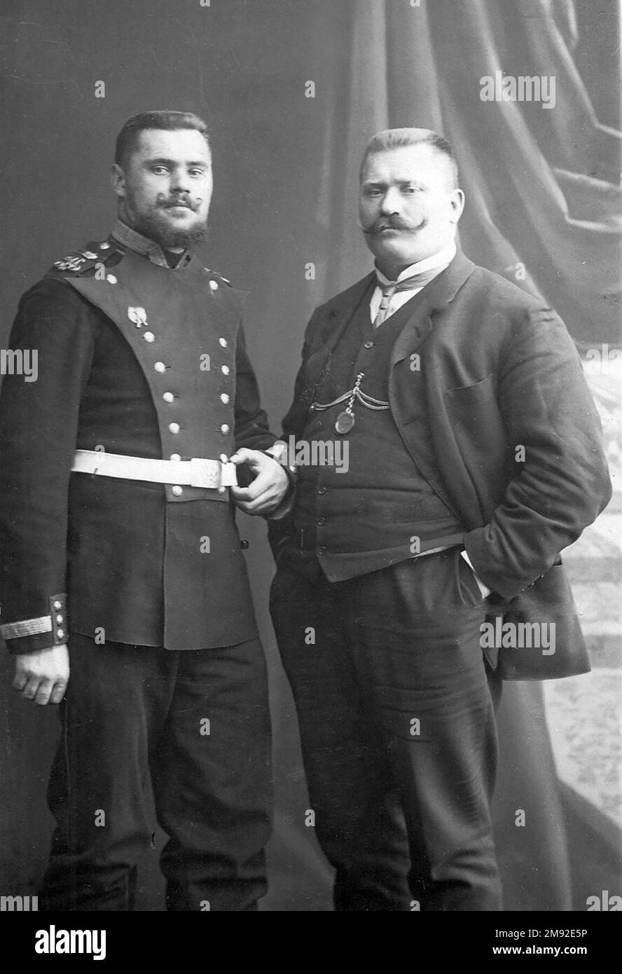 Russian wrestler I.M. Poddubny (right) with his brother ca. 1910 Stock ...
