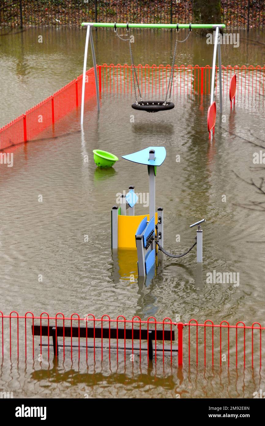 Taffs Well, Cardiff, Wales - January 2023: Children's playground in the ...