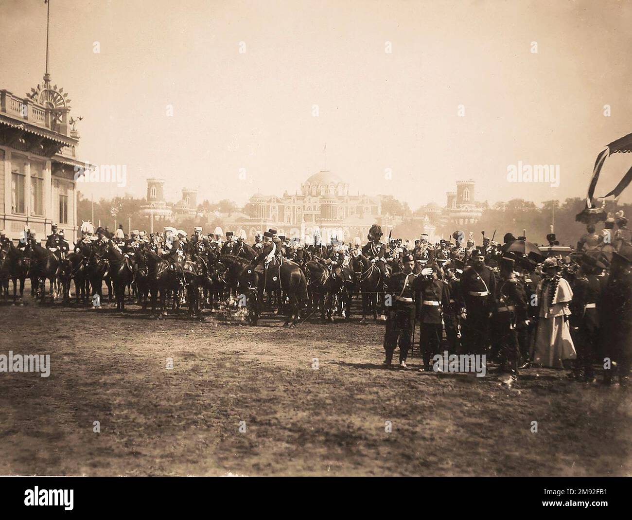 Foreign diplomats on the Khodynka field. In the background is the ...