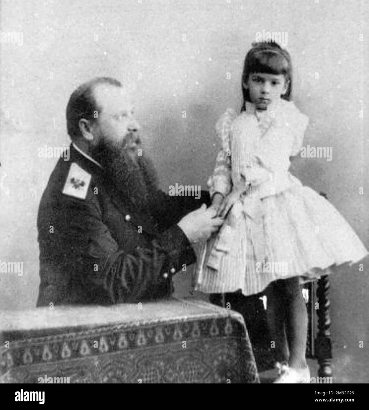 S.O. Makarov with his daughter ca. possibly early 1900s Stock Photo - Alamy