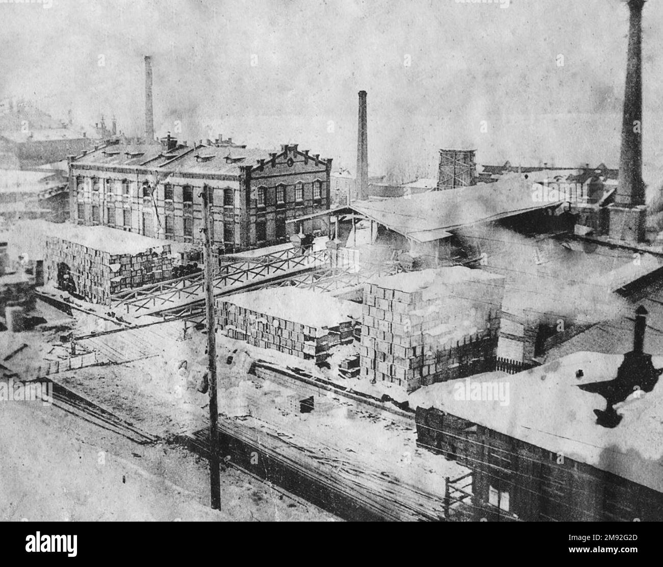 General view of the cooperage and utensils. Zhiguli Brewery, Samara ...