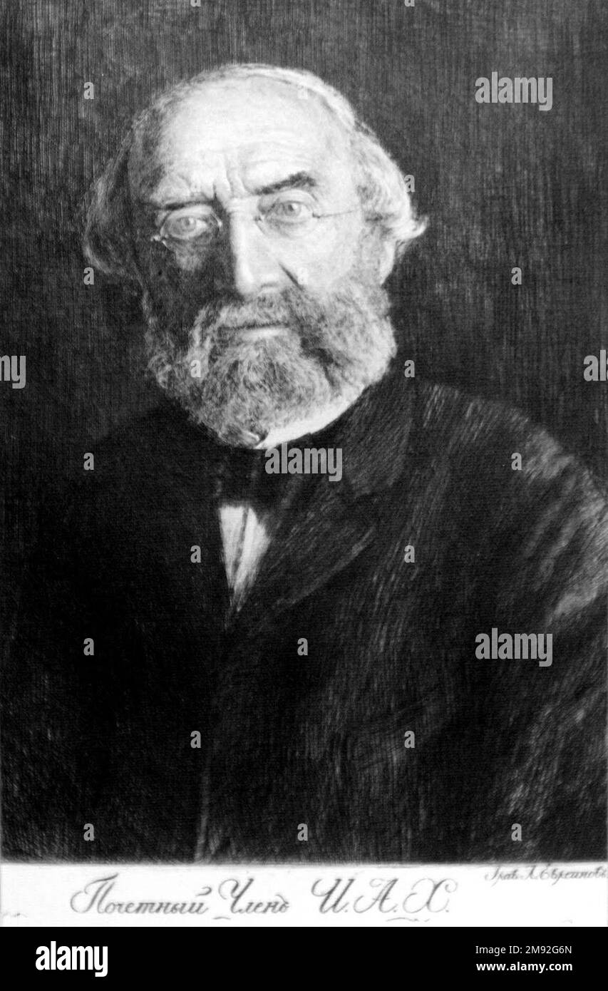 Engraved portrait of Konstantin Stepanovich Veselovsky (1819-1901) ca ...