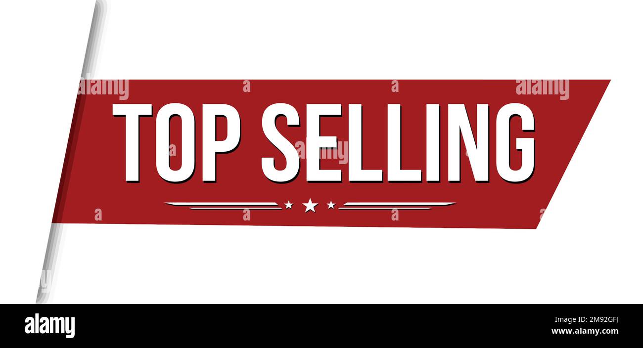 Top selling red ribbon or banner design on white background, vector ...