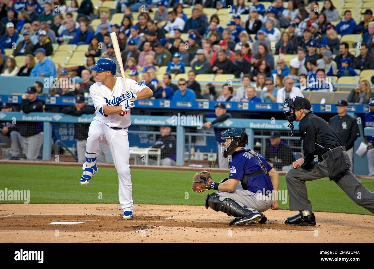 Major League baseball game at Dodger Stadium in Los Angeles, CA Stock ...
