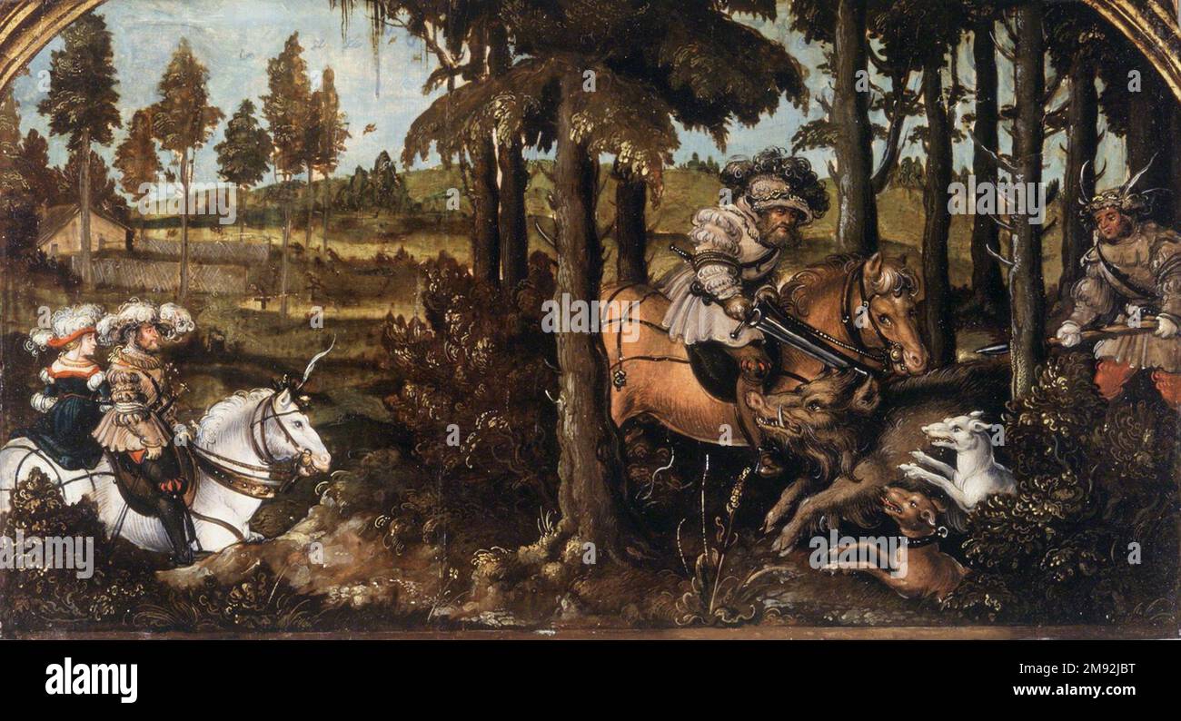 The Boar Hunt Hans Wertinger (German, 1465/70-1533). , ca. 1525-1530 ...