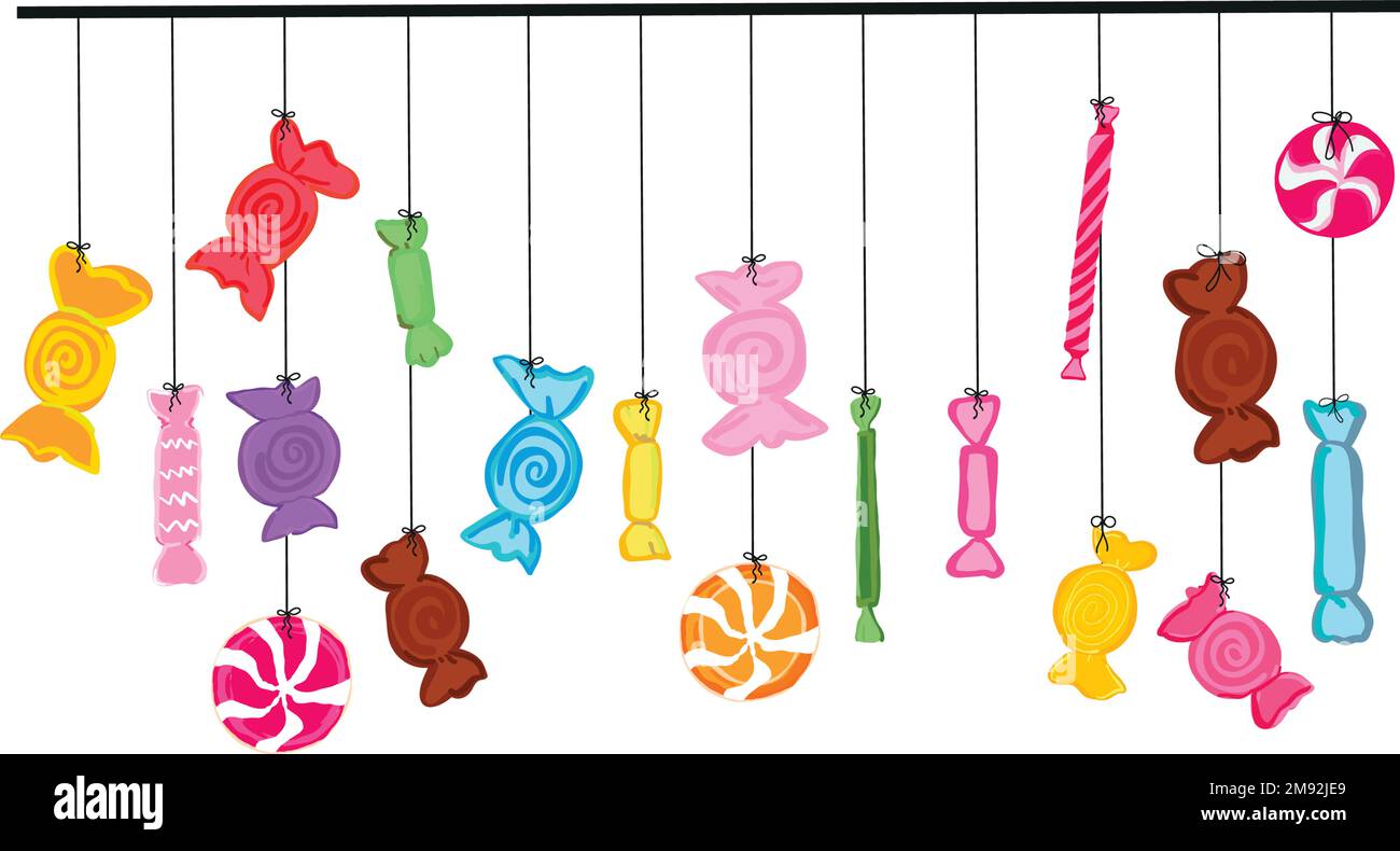 Colorful sweet candy banner. Traditional candies for Seker Bayram ...