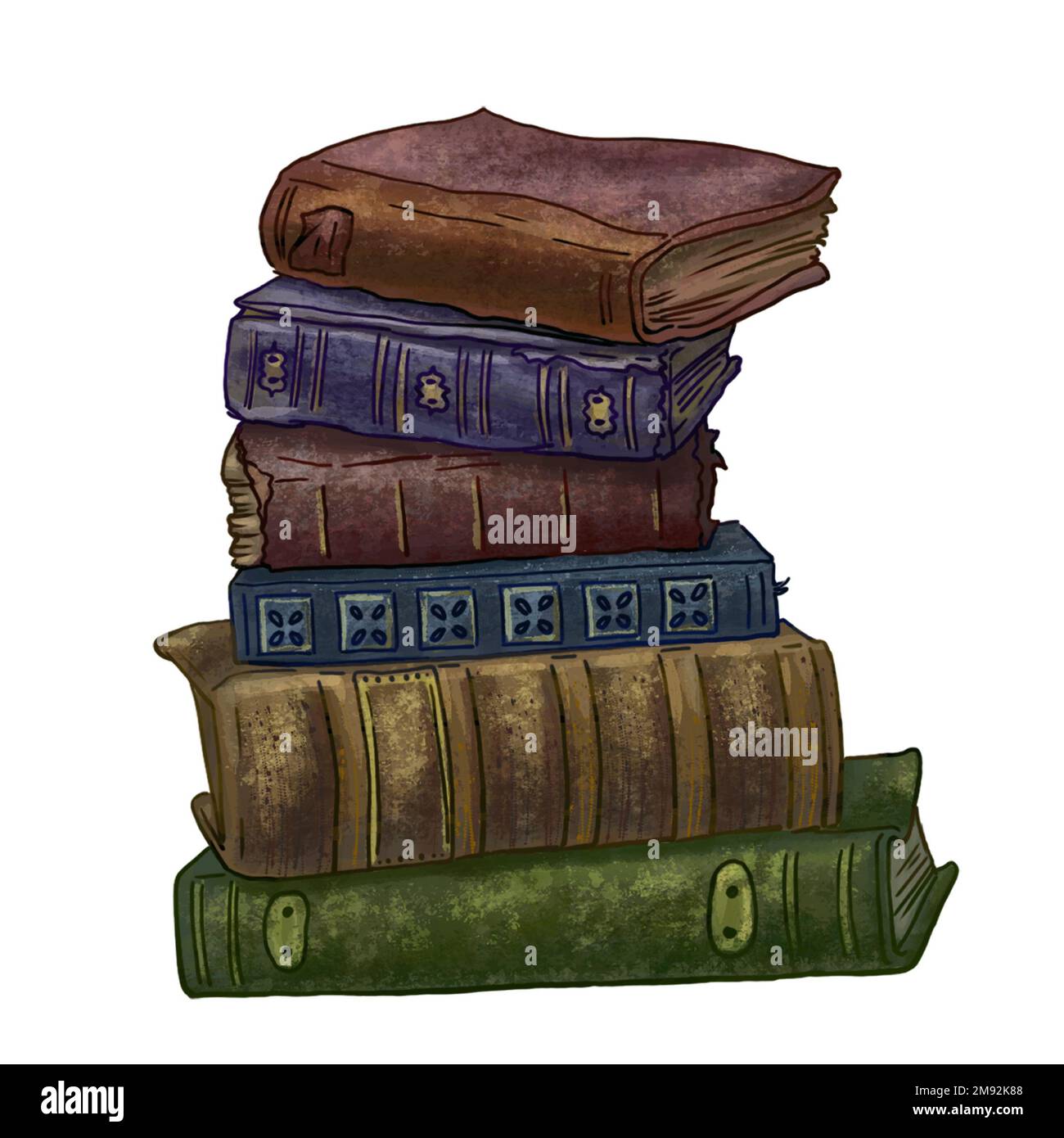 illustration of old books stacked. High quality photo Stock Photo - Alamy